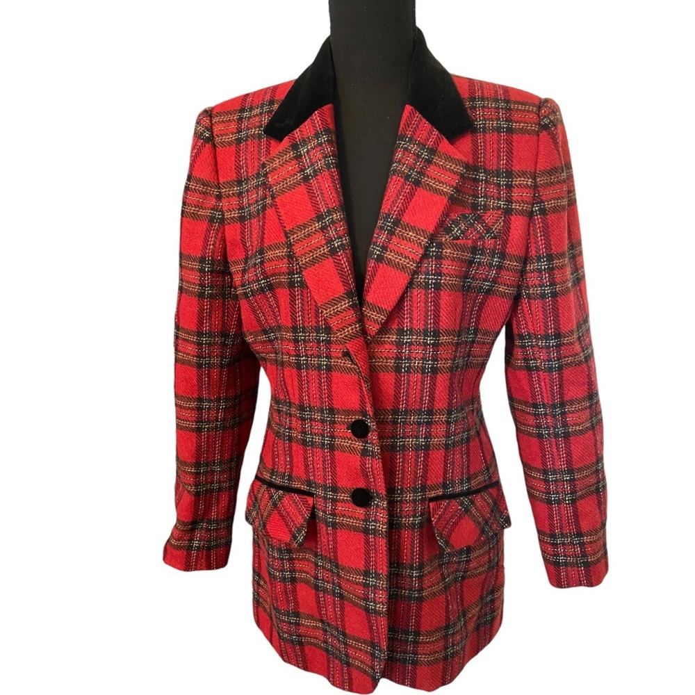 Vintage Signature Expressions Red And Black Plaid Woo… - Gem